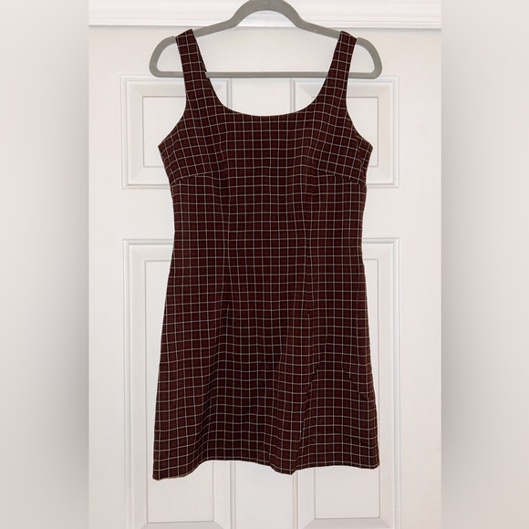 Esprit | Dresses | Vintage Esprit Brown Checkered Dress | Poshmark